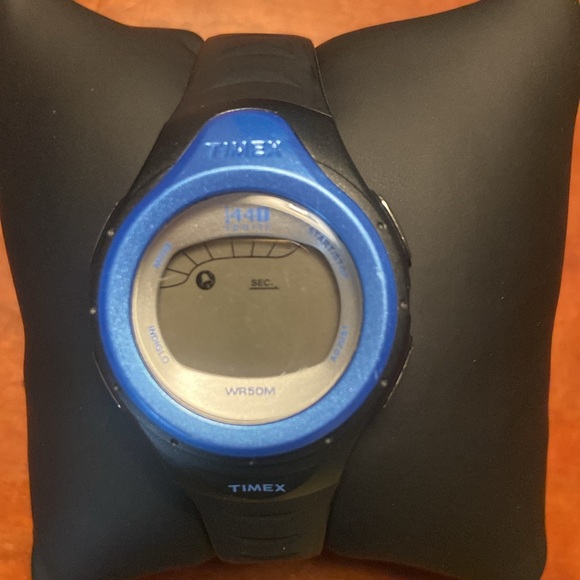Timex | Accessories | Timex 44 Sports Wr50m Blue And Black Digital ...